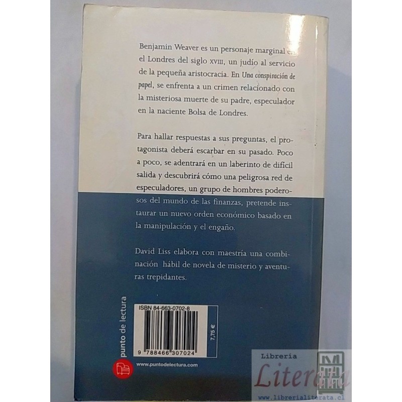 Una conspiración de papel David Liss Ed. Punto de lectura 63