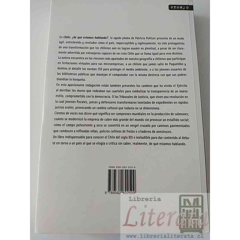 Chile de qué estamos hablando Patricia Politzer Ed. Sudamericana ...