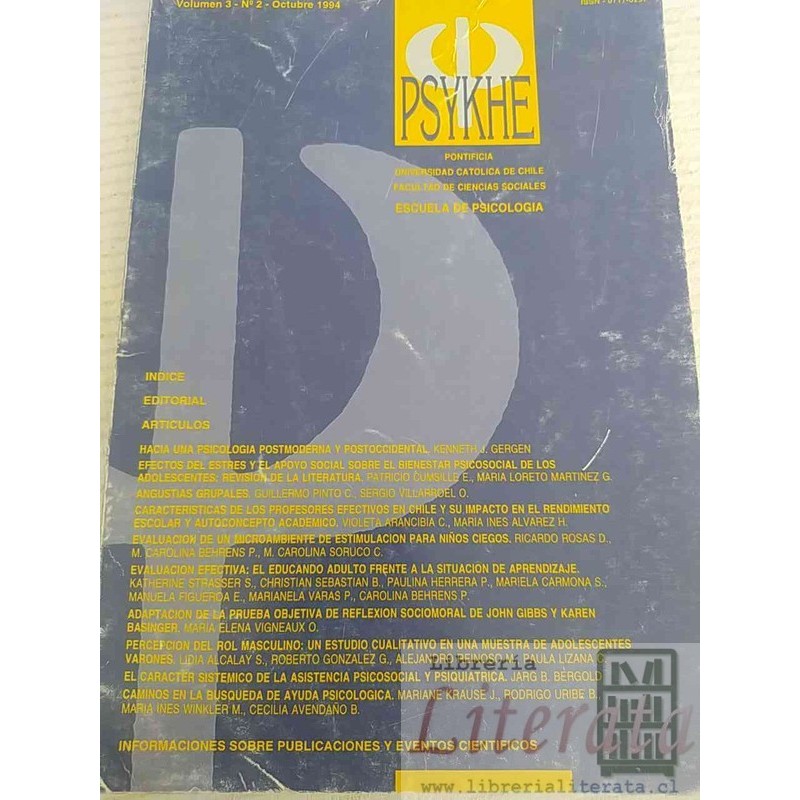 Revista Psykhe v3 2 1994 Kenneth Gergen Sergio Villarroel Cecilia ...