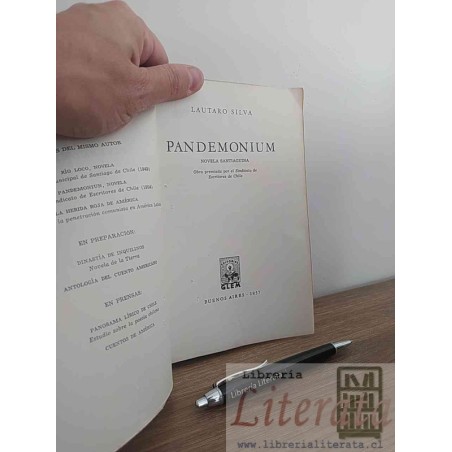 Pandemonium novela Santiaguina Lautaro Silva Ed. GLEM BA 1957