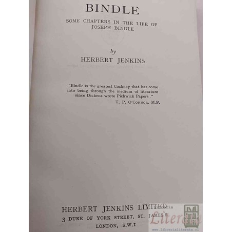 Bindle some chapters in the life of Joseph Bindle Herbert Jenkins ...