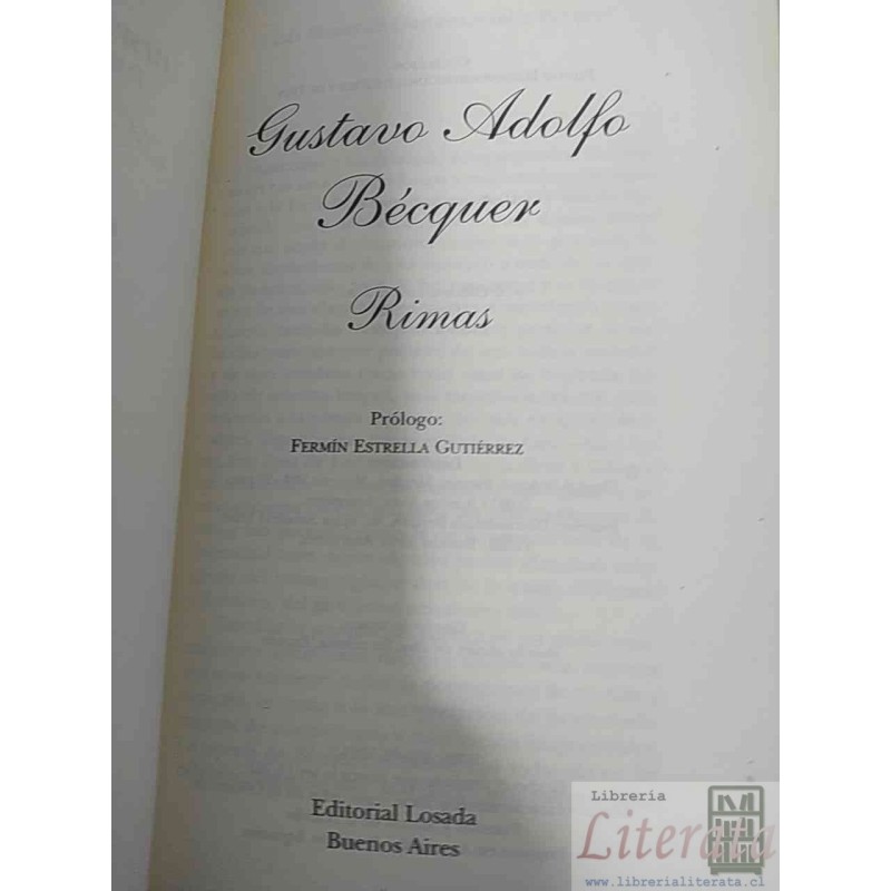 Rimas Gustavo Adolfo Bécquer Editorial Losada dirección y selección ...