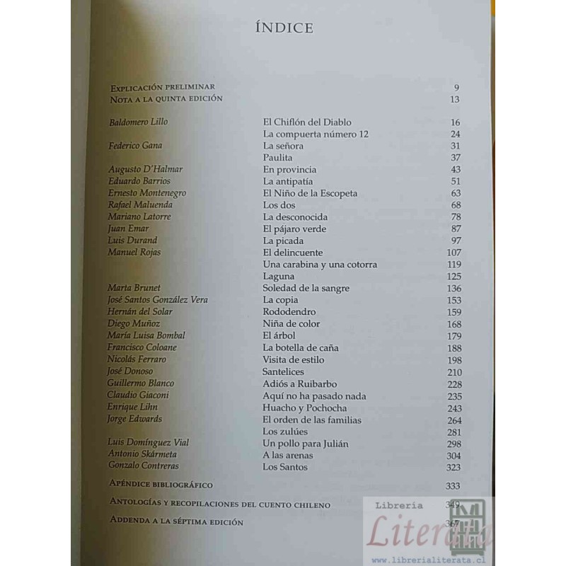 Antología del cuento chileno Alfonso Calderón, Pedro Lastra, Carlos ...