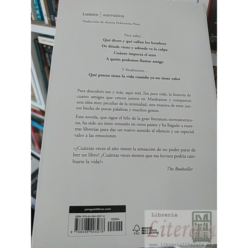 Tan poca vida Hanya Yanagihara Lumen formato grande 1003 páginas