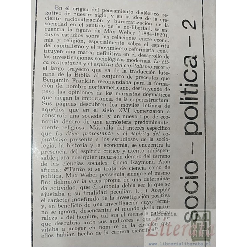 La ética protestante y el espíritu del capitalismo Max Weber Premia Editora